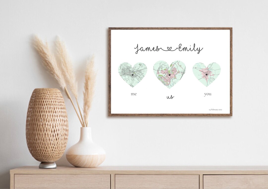 Maps Couples or Best Friends DIGITAL PRINT Wall Art Print, Digital ...