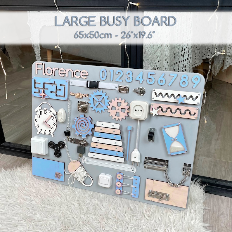 Personalized Busy Board Montessori Board for Toddler - Etsy