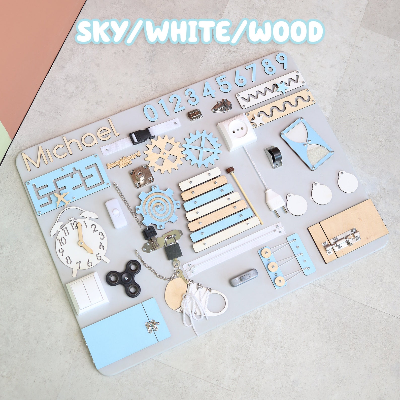 Personalized Busy Board Montessori Board for Toddler - Etsy