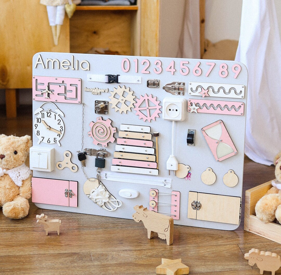 Personalized Busy Board for Toddler Montessori Educational - Etsy