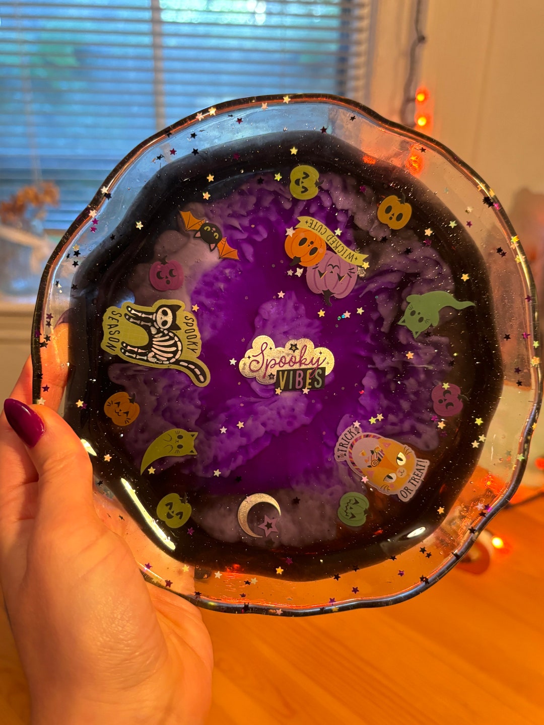 Halloween Candy Resin Plate Cute Spooky Vibes Decorative - Etsy