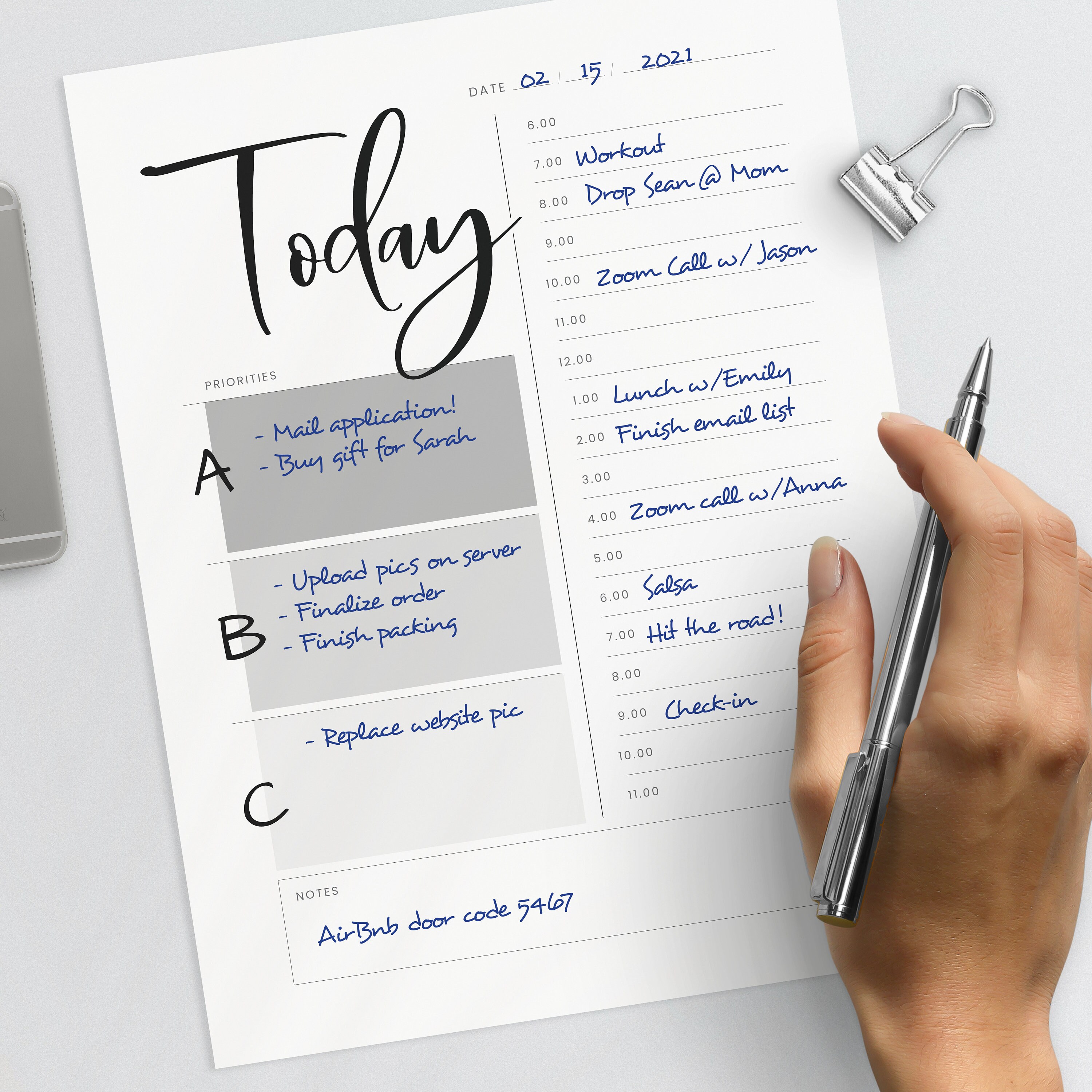 Daily Planner Printable Bundle Undated Hourly Weekly Monthly Digital ...