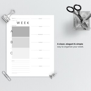 Printable Weekly Planner PDF Undated Planner Daily Monthly | Etsy