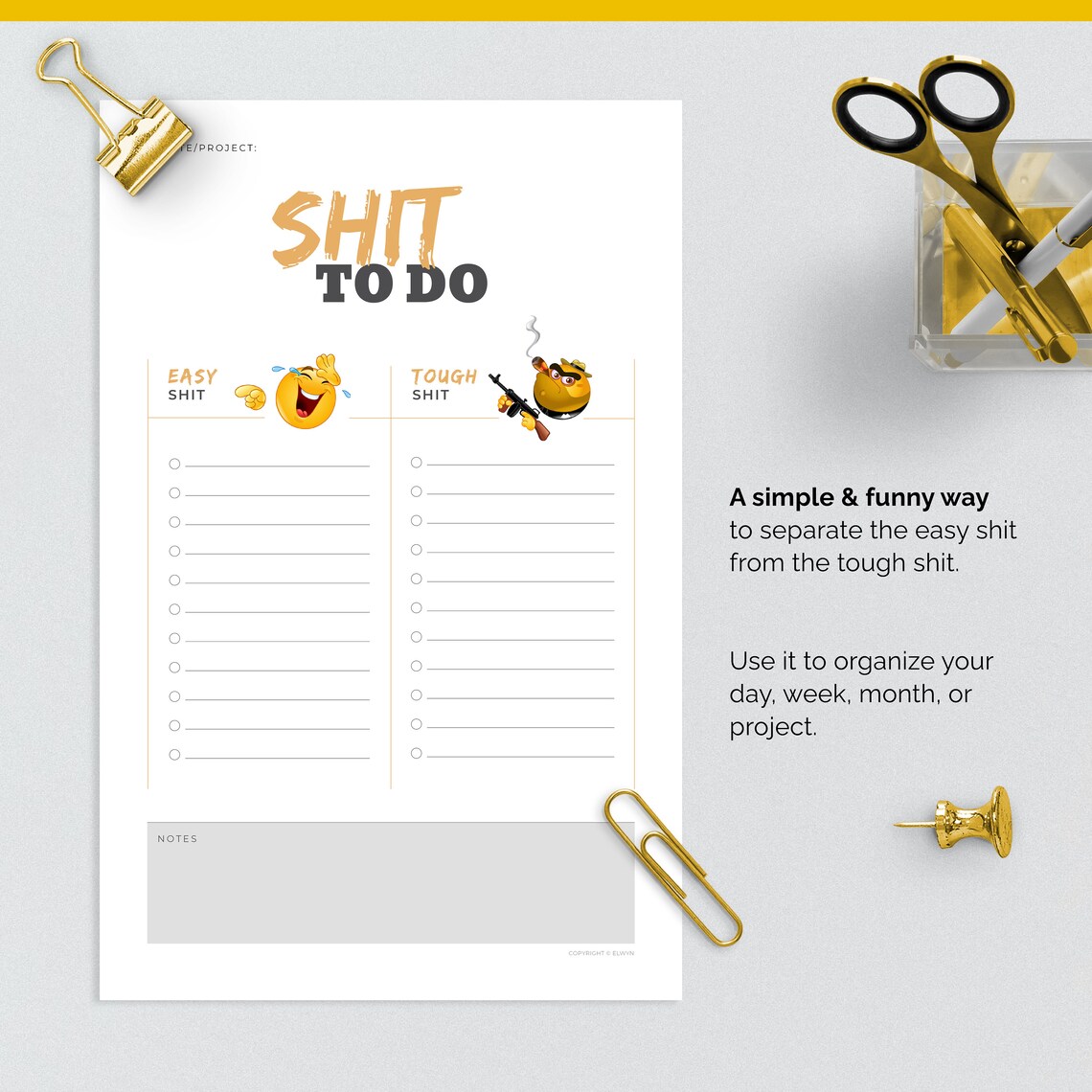 Printable to Do List Easy/tough Digital Download Daily Weekly - Etsy