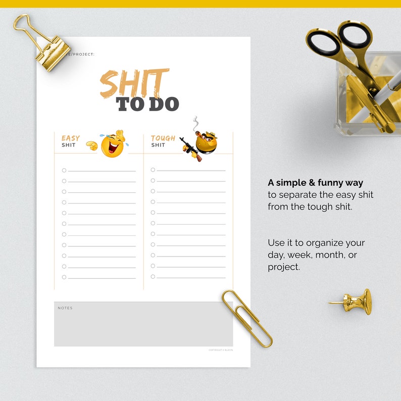 Printable to Do List Easy/tough Digital Download Daily Weekly - Etsy