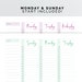 Printable Weekly Planner Half Hour 2 Pages Pdf Undated Daily Monthly ...