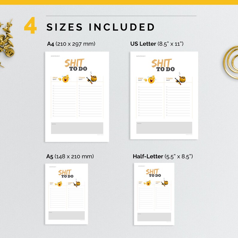 Printable to Do List Easy/tough Digital Download Daily Weekly - Etsy