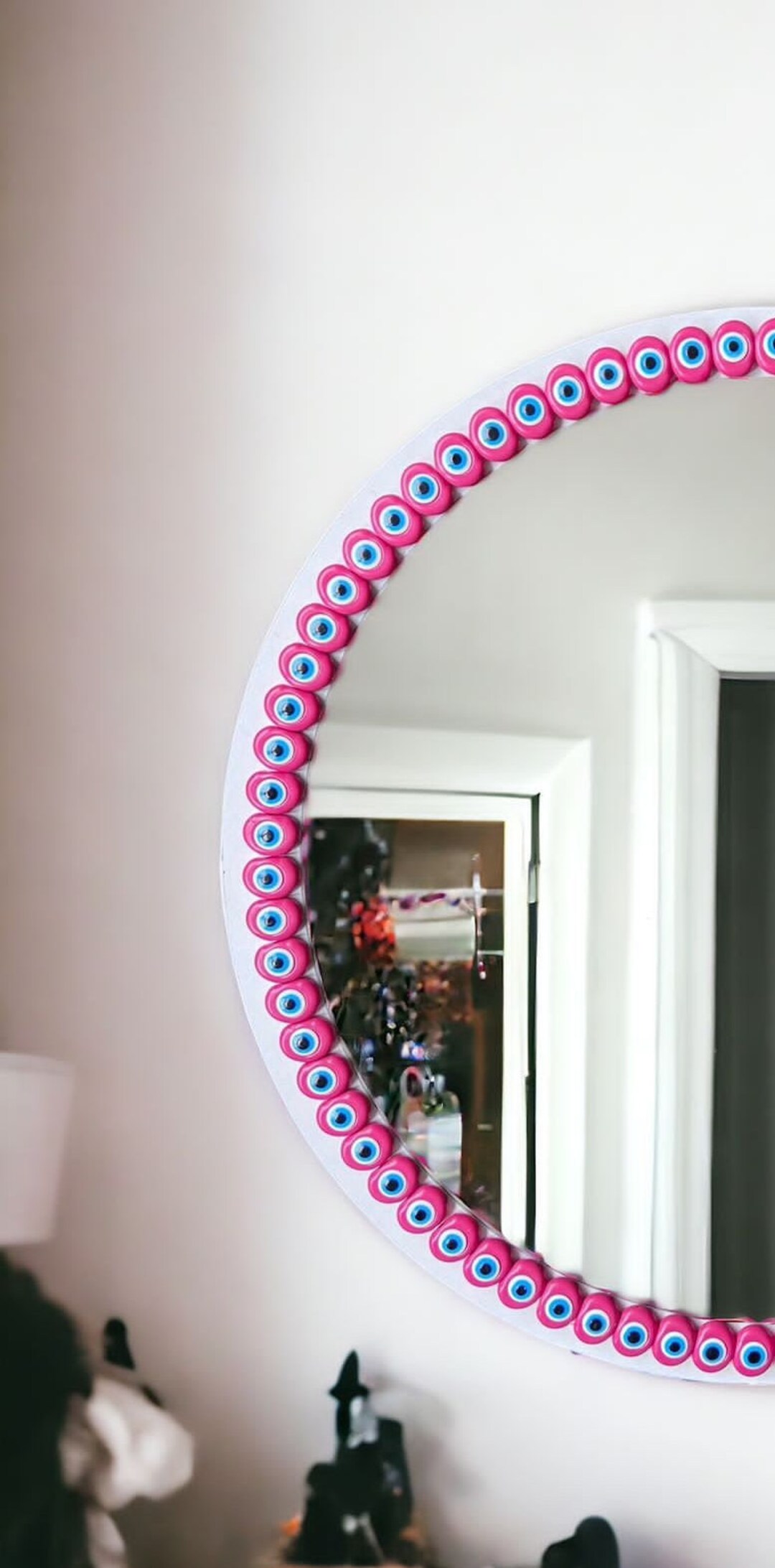 Pink Baby Wall Mirror, Evil Eye Bead Wall Decor,wall Mirror for Living ...