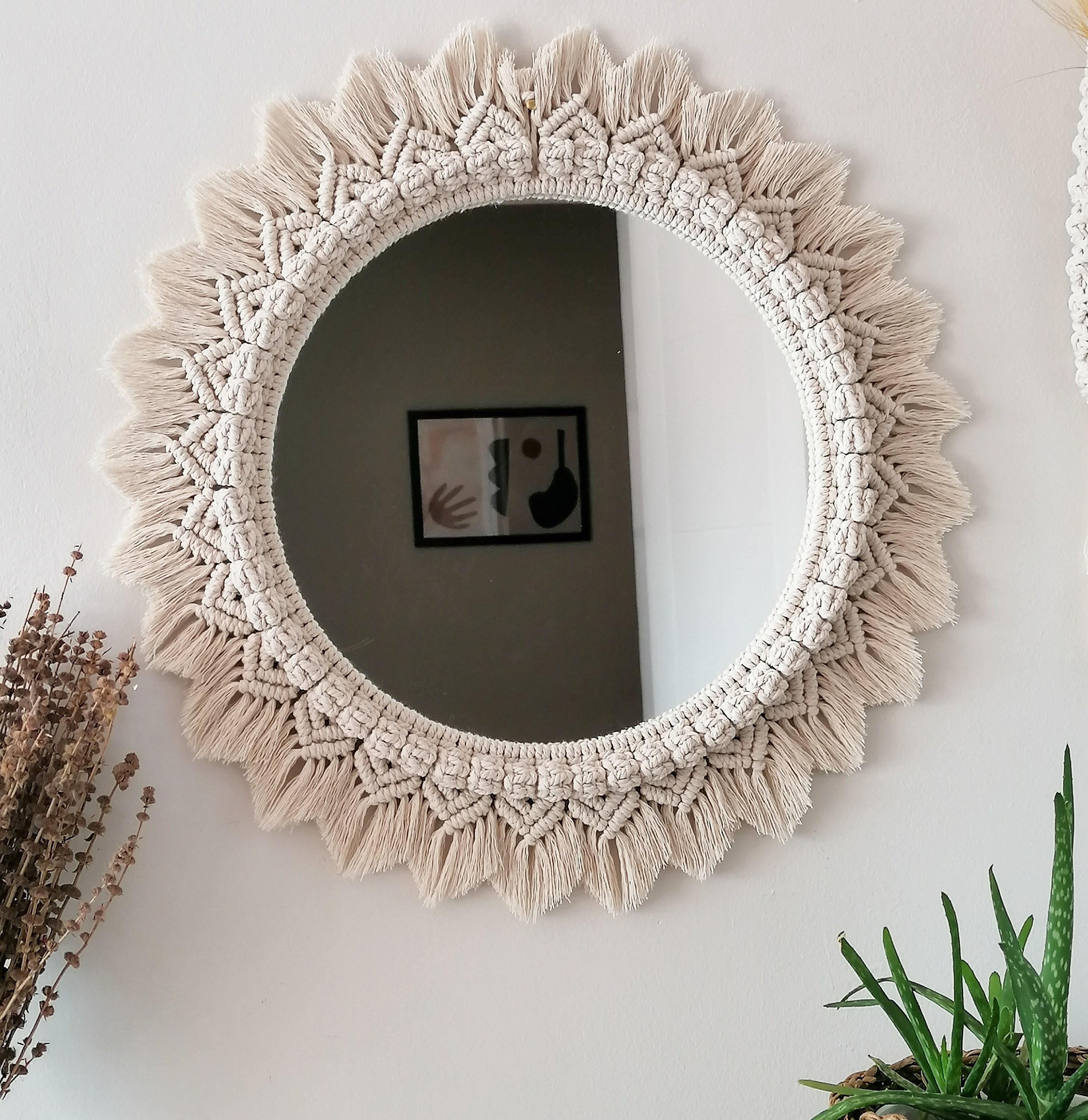Handmade Macrame Mirror Wall Decor Housewarming and | Etsy