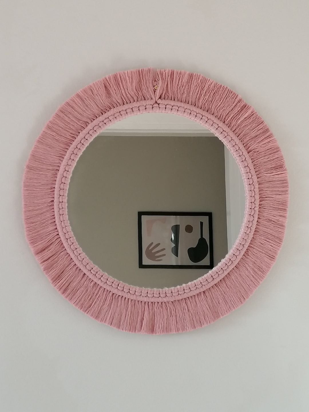 Nursery Mirror , Bead Macrame , Girl's Room Decor , Custom Macrame Wall ...