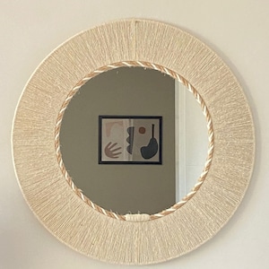 Natural Jute Nursery Mirror, Custom Macrame Wall Hanging, Woven Round ...