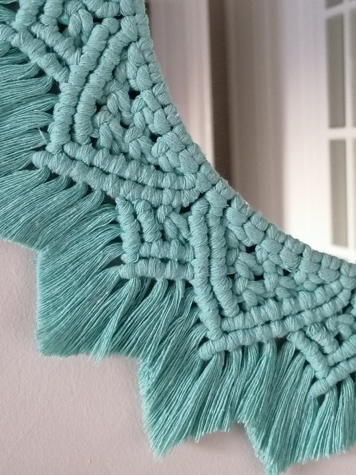 Sea Green Macrame Mirror Macrame Home Decor Housewarming - Etsy