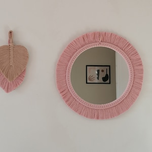 Nursery Mirror , Bead Macrame , Girl's Room Decor , Custom Macrame Wall ...