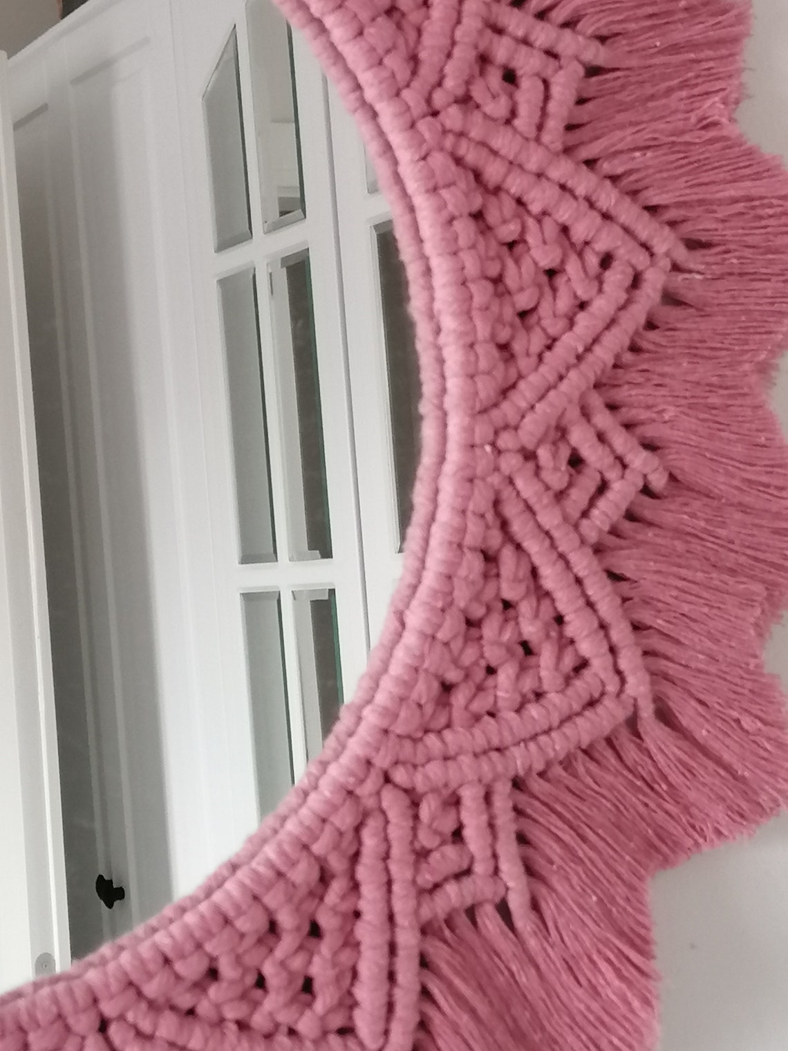 Pink New Born Macrame Mirror, Baby Shower Decor, Baby Girl Bead Boho ...