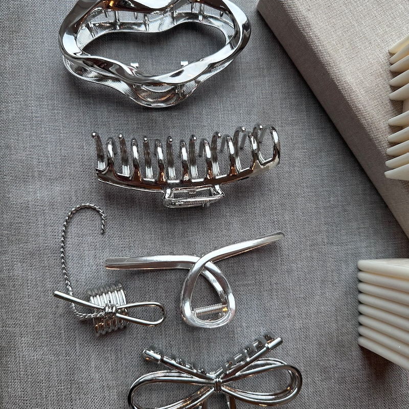 Silver Hair Clip - Etsy