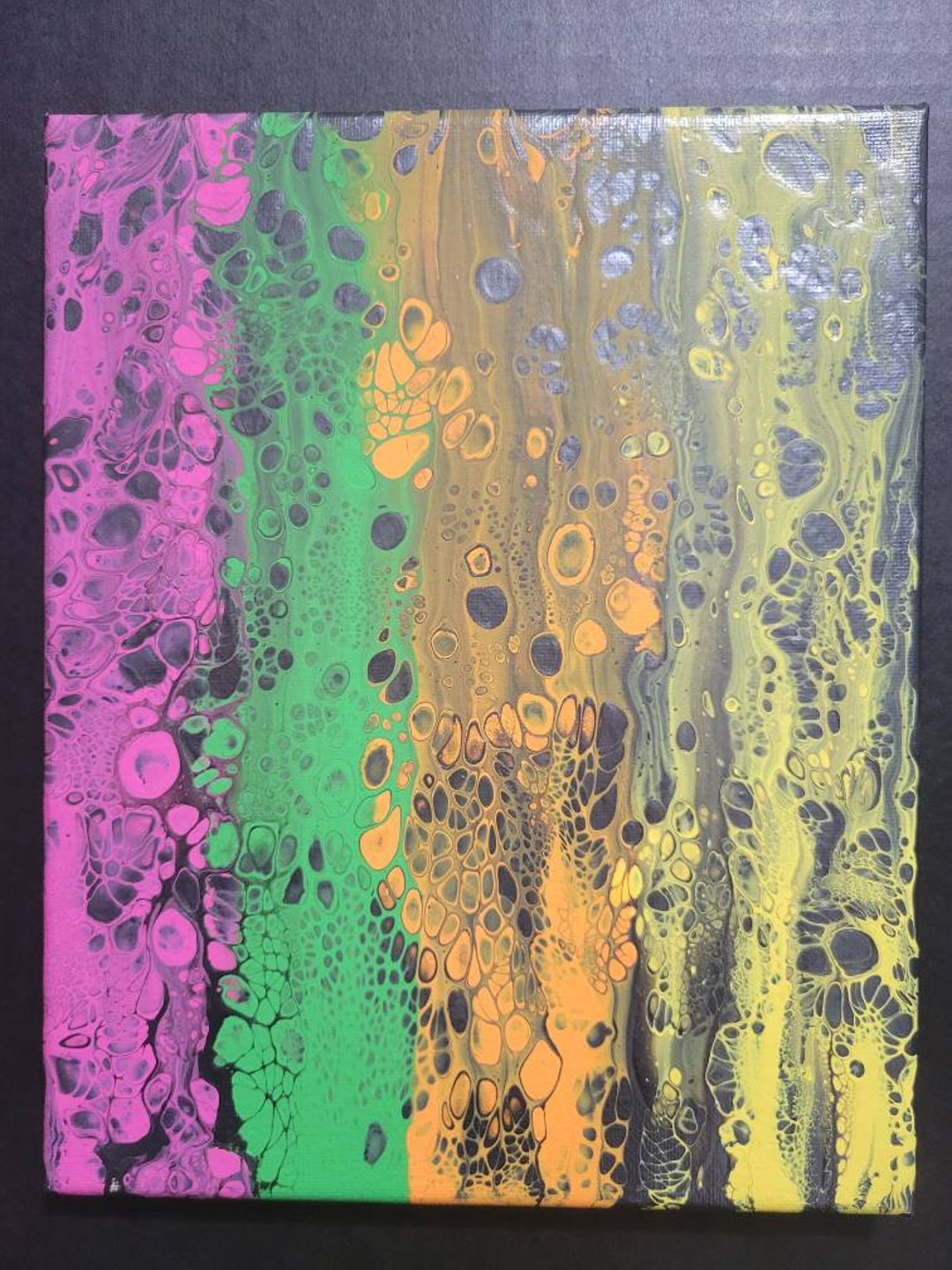 8x10 Acrylic Cell Swipe Pour Painting - Etsy