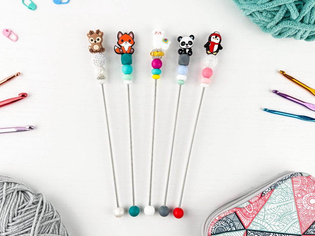 Custom Amigurumi Sewing Stick With Kawaii Animal Charm Topper - Etsy