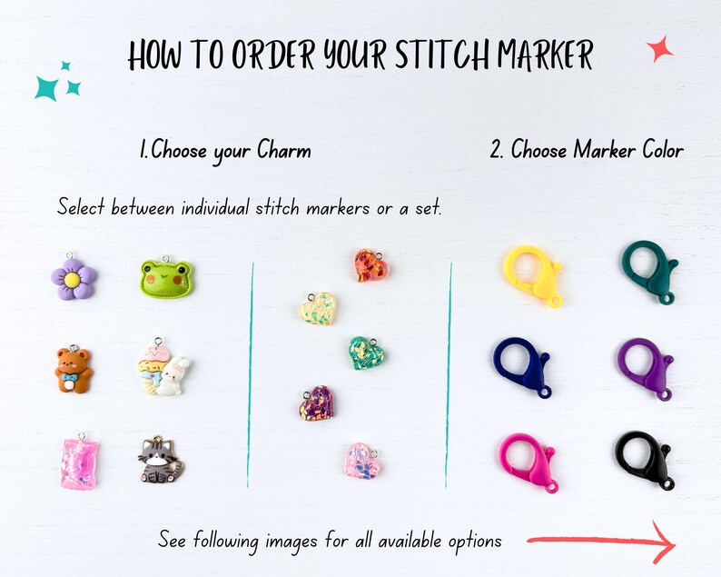 Custom Stitch Marker With Large Lobster Clasp | Cutecore Kawaii Cat ...