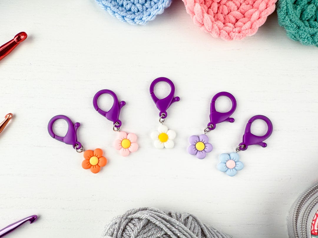 Custom Stitch Marker With Large Lobster Clasp | Cutecore Daisy Flower ...
