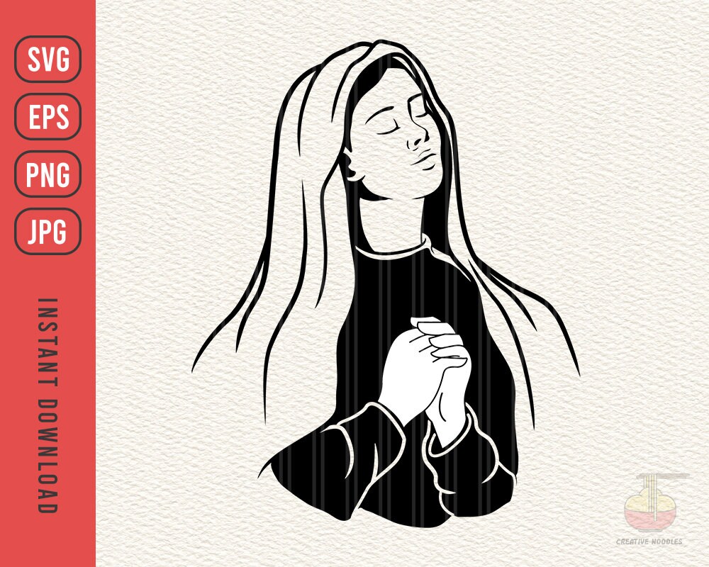Virgen María Svg Madre María Clip art María Madre de Dios - Etsy España