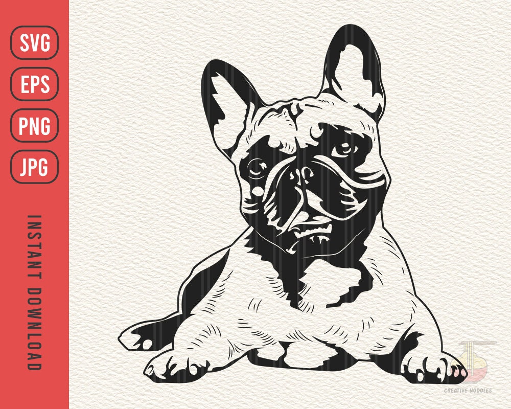 French Bulldog Svg Frenchie Svg Cute Dog Clipart Pet Face | Etsy