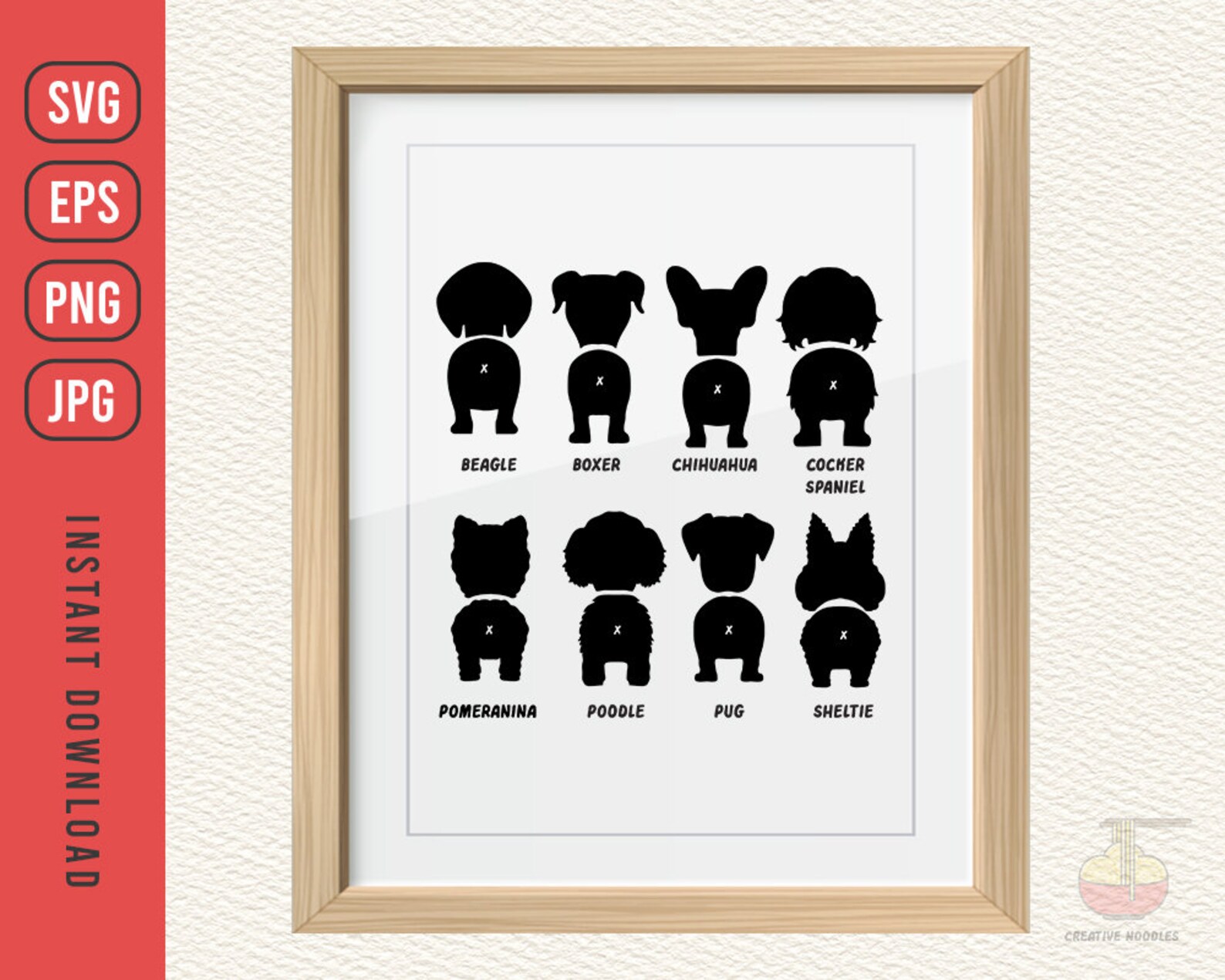 Dog Butt Svg, Dog Butt Bundle, Dog Bundle Svg, Dog File, 8 Dog Images ...