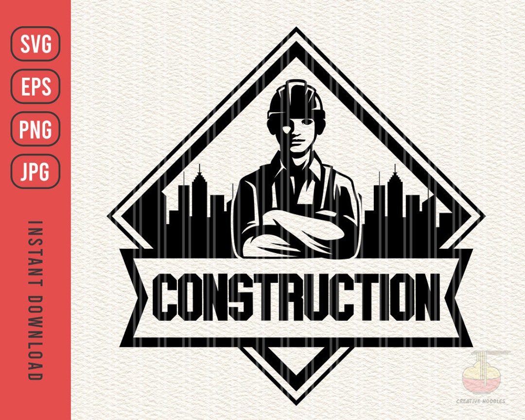 Construction Worker Svg, Constructing Building Svg, Man in Hard Hat Svg ...