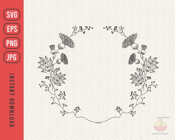 Wreath SVG File Floral Wreath Svg Digital Download Wreath | Etsy