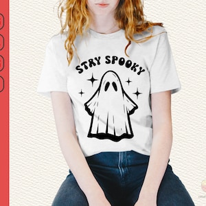 Halloween Stay Spooky Ghost Svg, Stay Spooky Groovy Svg, Vintage ...