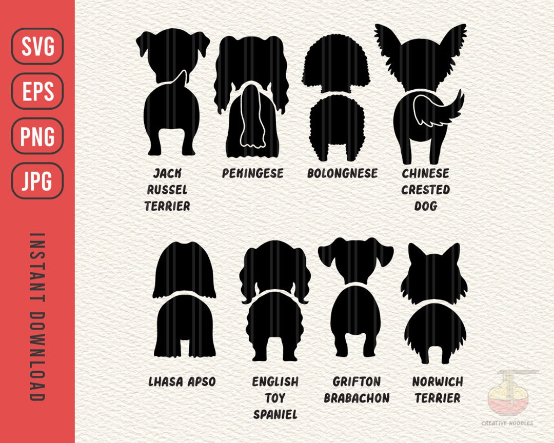 Dog Butt Svg, Dog Butt Bundle, Dog Bundle Svg, Dog File, 8 Dog Images ...
