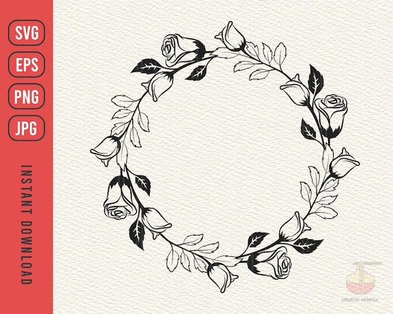 Wreath SVG File Floral Wreath Svg Digital Download Wreath - Etsy