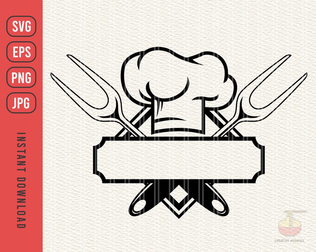 Chef Hat With Grilling Forks, Chef Grill Svg, BBQ Svg, Barbeque Cook ...
