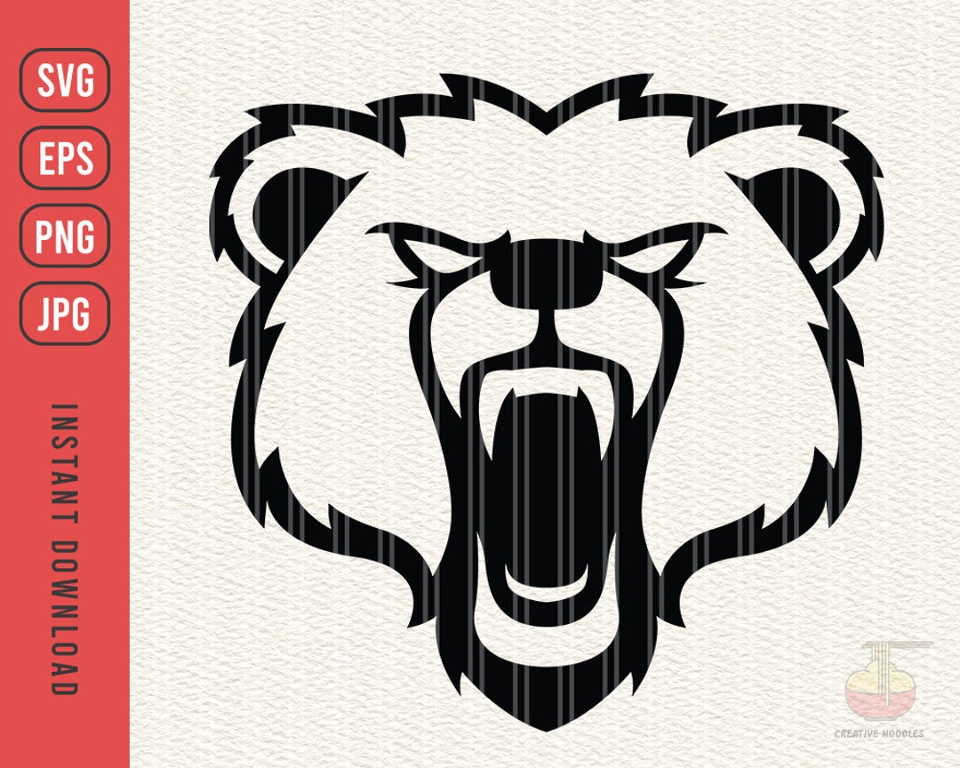 Bear Mascot Svg, Bear Roar Svg, Grizzly Bear Svg, Bear Cut Files, Bear ...