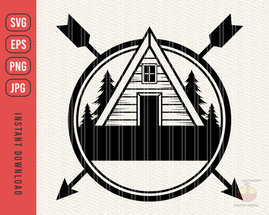 Wooden House Svg, Simple Wooden Cottage in the Woods Svg, Cottage in ...