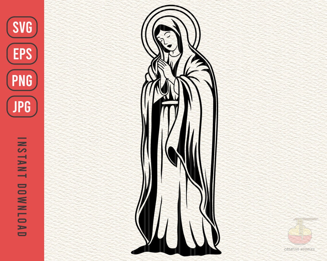 Virgin Mary Svg Mother Mary Clip Art Mary Mother of God - Etsy