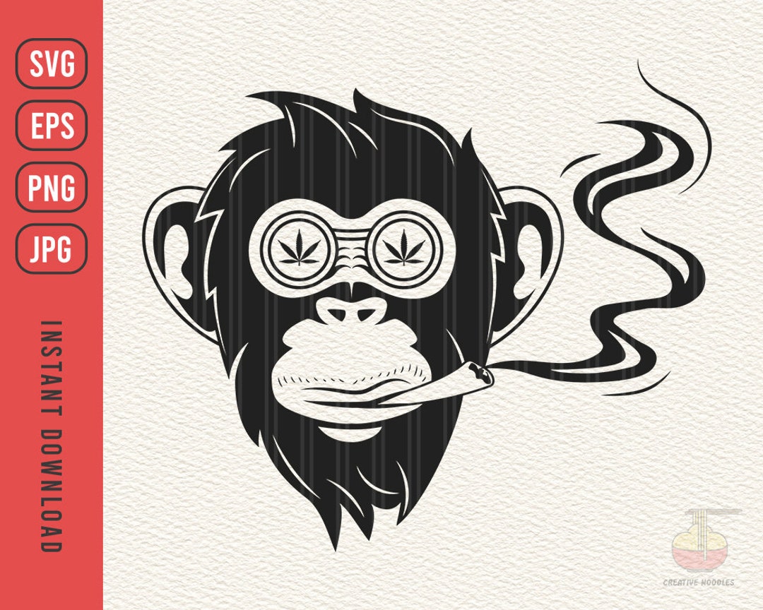 Monkey Smoking Weed Svg, Monkey Svg, Animal Smoking Weed, Gorilla ...