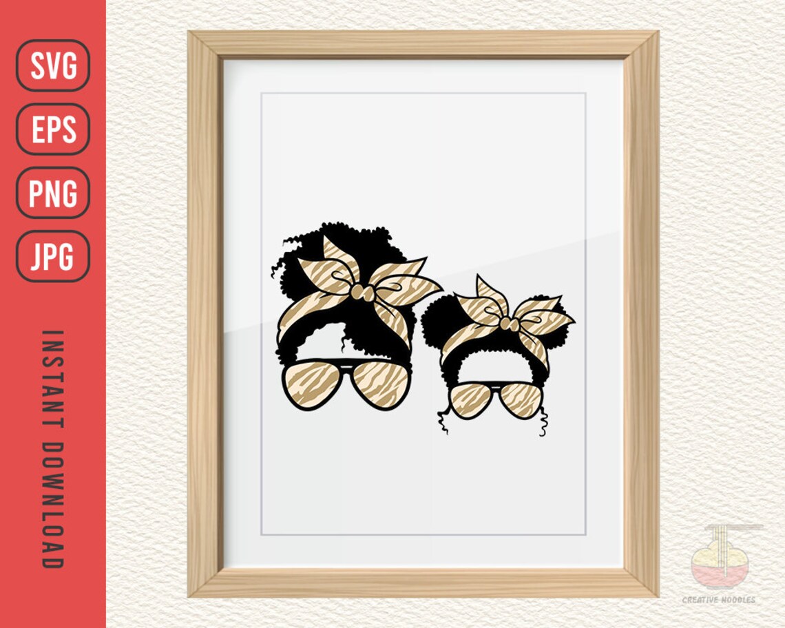 Mom Bun African American Mom Life Mom Life Animal Print | Etsy