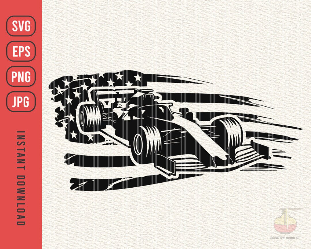 US Flag Formula 1 Svg, Usa Racing Car Svg, Usa F1 Racer Svg File, Usa ...