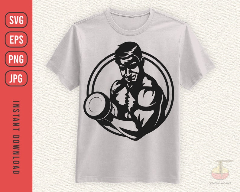 Fitness Man Svg Fitness Svg Man Barbell Svg Muscle Man Svg - Etsy