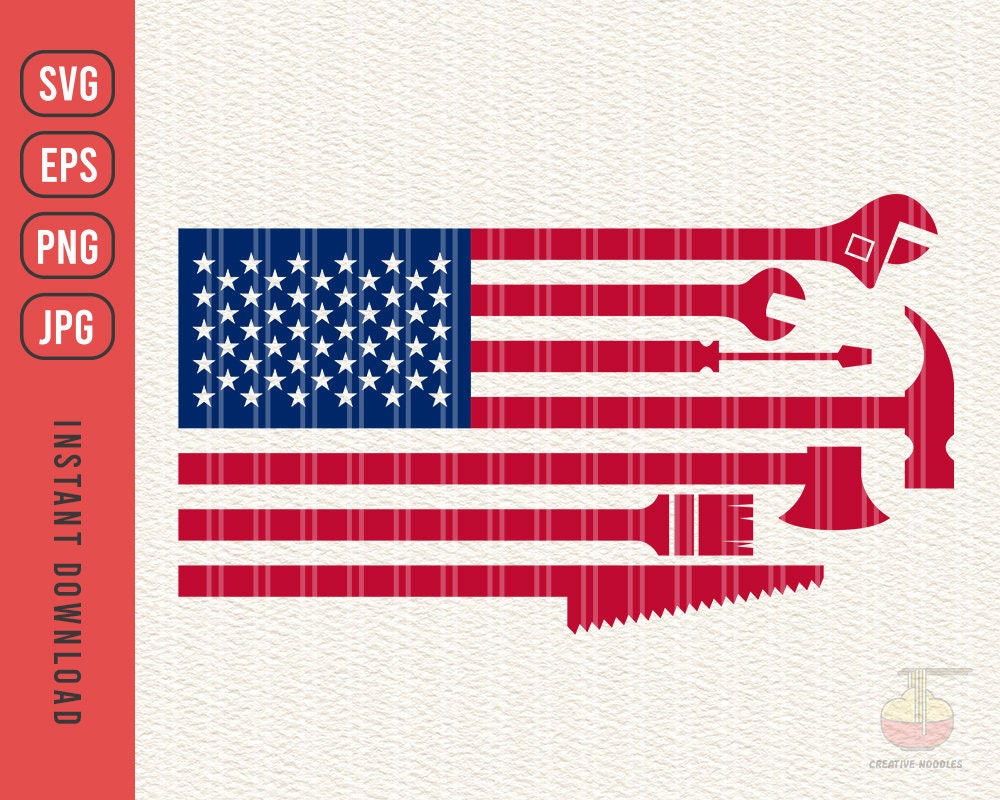 Carpenter American Flag Svg, Carpentry Svg, Tools Svg, American Flag ...