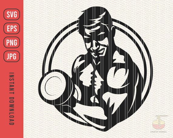 Fitness Man Svg Fitness Svg Man Barbell Svg Muscle Man Svg - Etsy