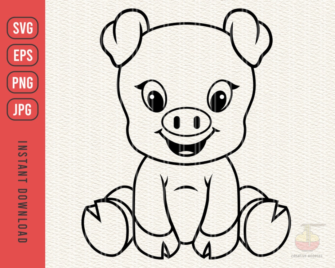Pig Svg Files for Cricut, Baby Pig, Farm Animal, Piggy, Piglet, Swine ...