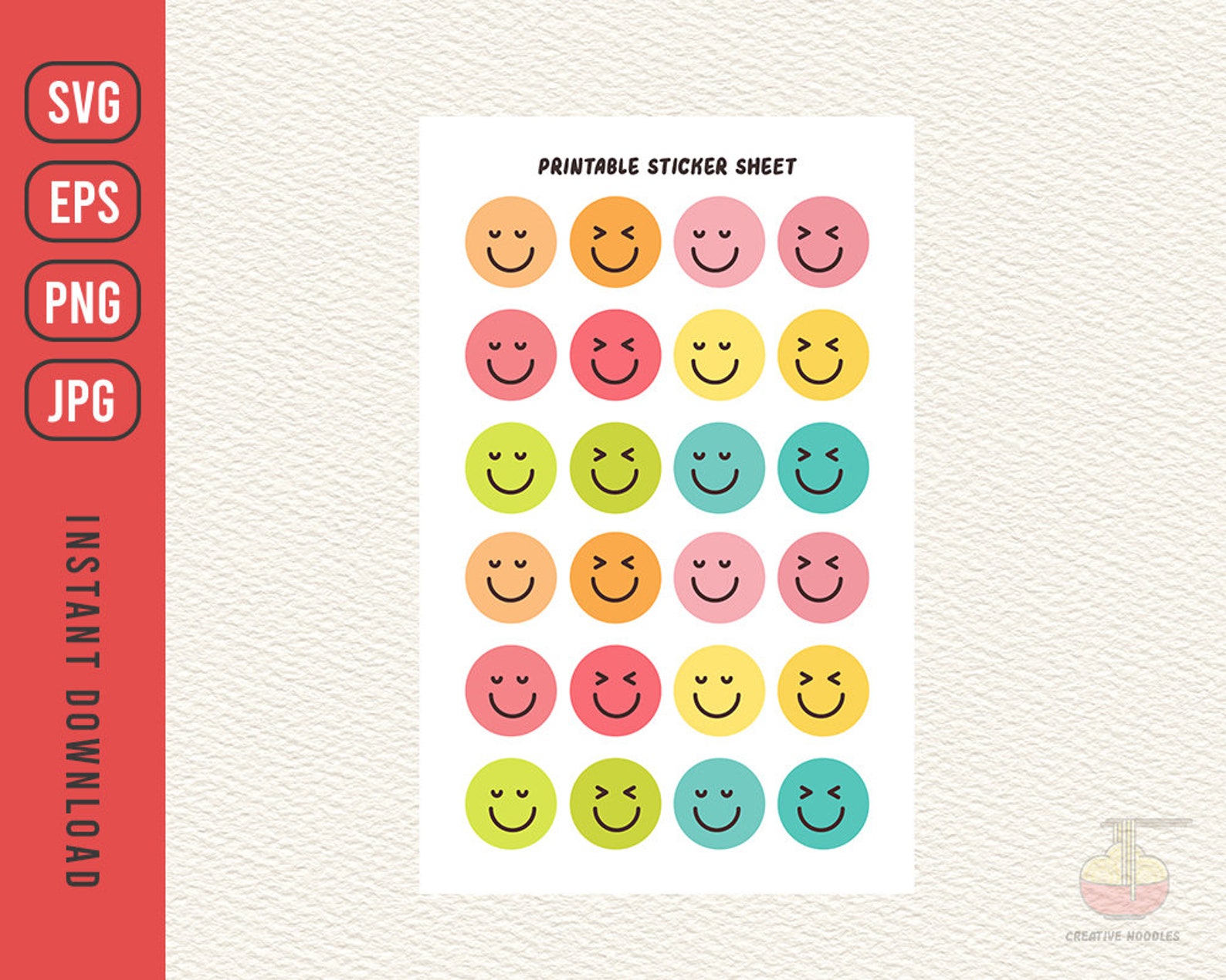 Printable dots sticker circle planner printable stickers | Etsy