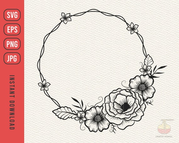 Wreath SVG File Floral Wreath Svg Digital Download Wreath | Etsy