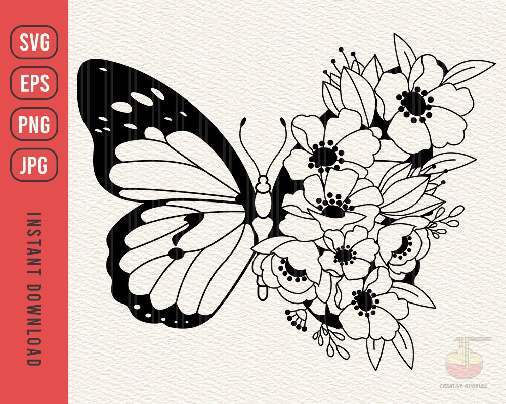 Floral Butterfly Svg Butterfly Svg Insect Svg Butterfly - Etsy