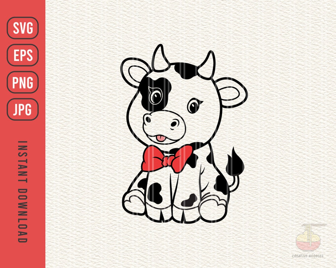 Cow Svg, Baby Cow Svg Cut File, Cow Svg, Cute Baby Cow Svg, Farm Animal ...