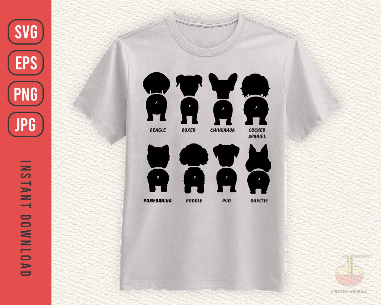 Dog Butt Svg, Dog Butt Bundle, Dog Bundle Svg, Dog File, 8 Dog Images ...