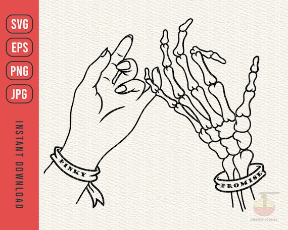 Skeleton hand svg Pinky Promise svg Skeleton Hand Pinky - Etsy México