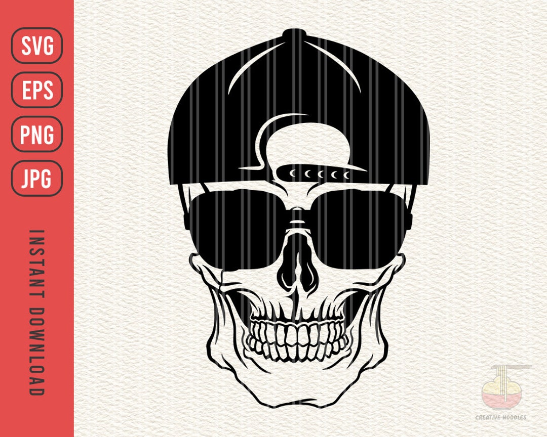 Skull With Glasses Svg, Skull With Hat Svg, Skull Svg, Cool Skull ...