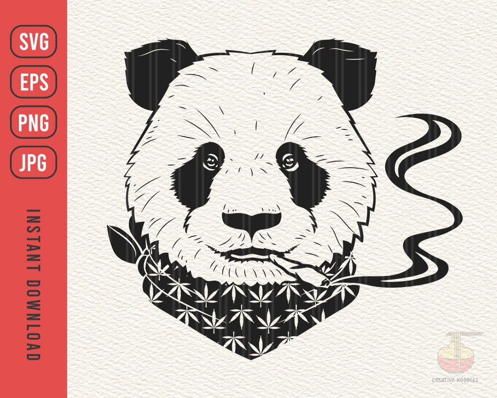 Panda Smoking weed Svg Panda svg Animal Smoking Weed svg | Etsy